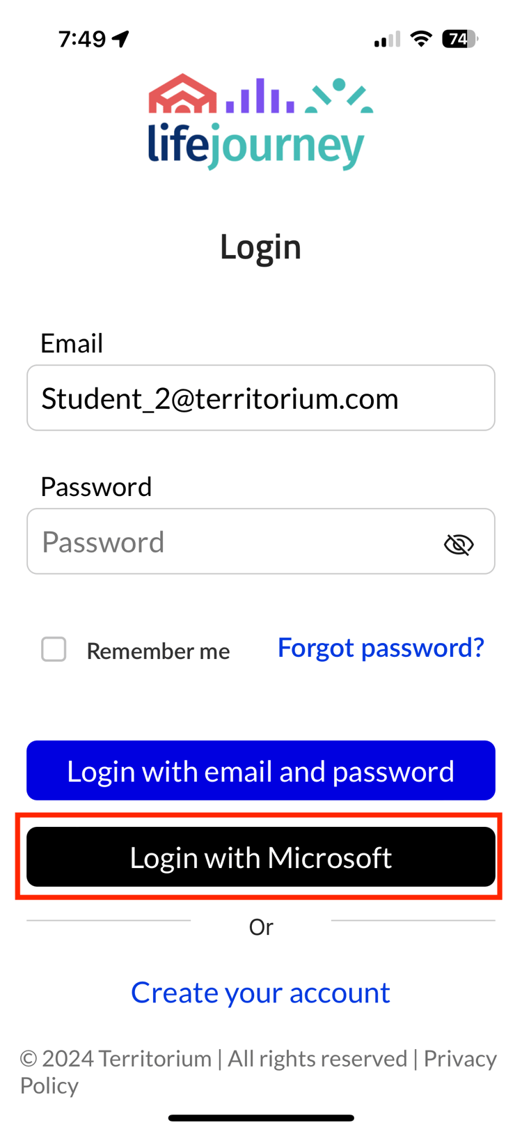 How to login to LifeJourney using Single Sign On from your institution