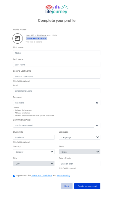 How to activate your LifeJourney Application account via the web