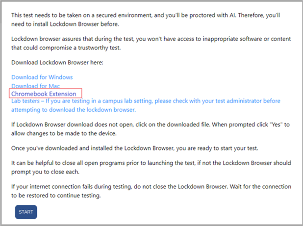 Respondus Lockdown Browser Chromebook Extension