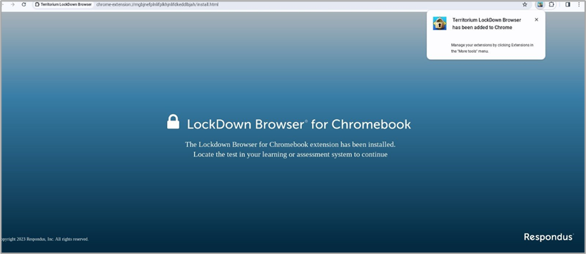 Respondus Lockdown Browser Chromebook Extension