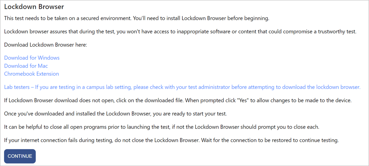 Installing the Respondus Lockdown Browser