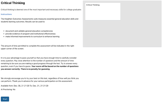 Student Access Instructions for HEIghten® AI proctored assessments